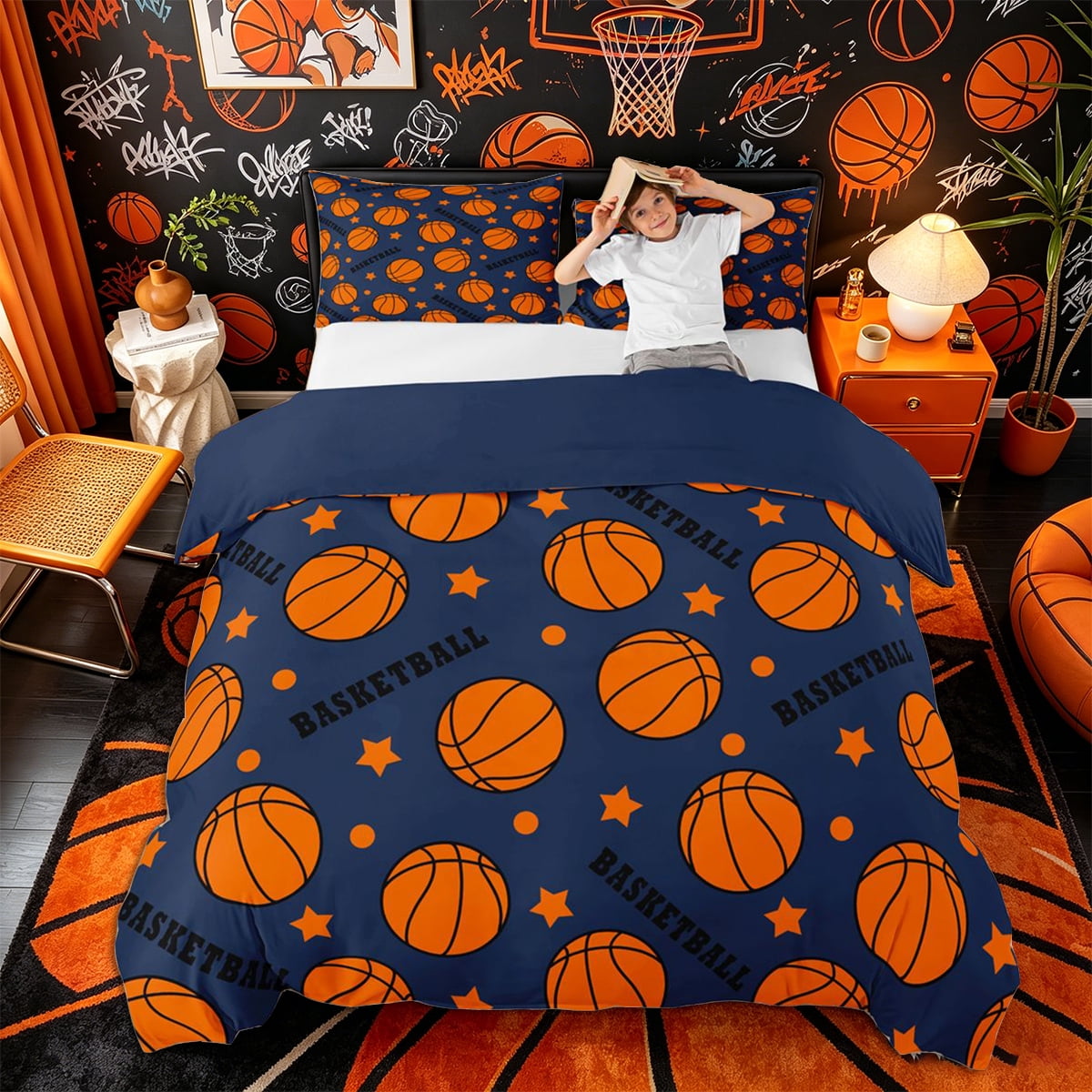 Castle Fairy Basketball Stars Print Duvet Cover King, Polka Dots King ...