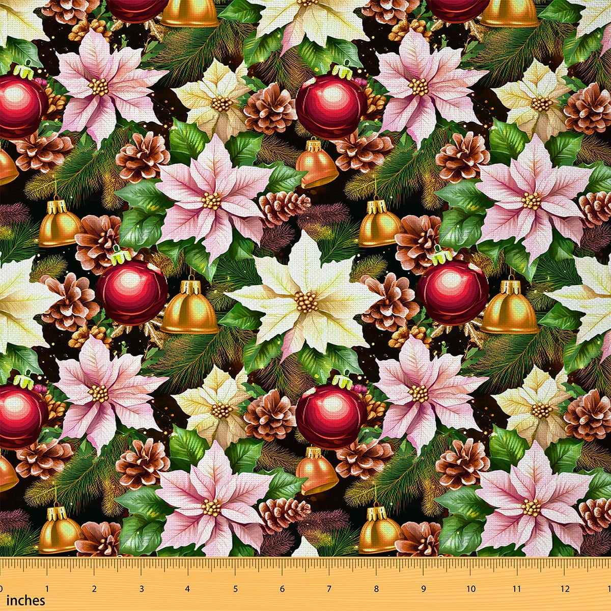 Castle Fairy Beige Pink Flower Fabric by the Yard 3 Yards, Jingle Bell ...