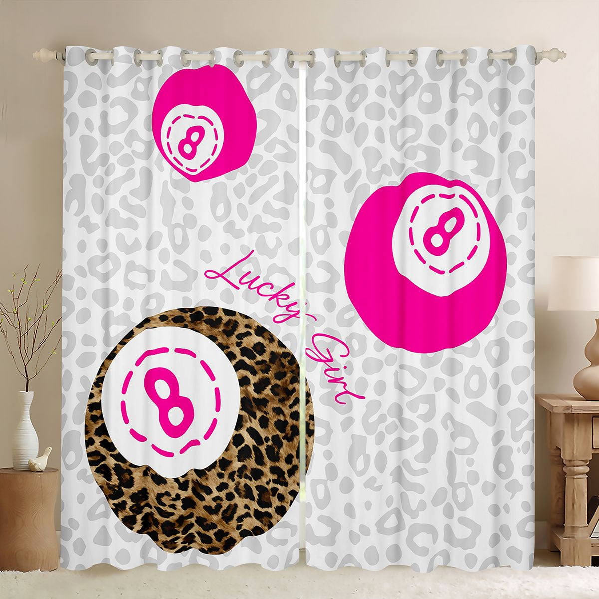 Castle Fairy Billiards Game Curtains Pack of 2 (42x84 Each),Leopard ...