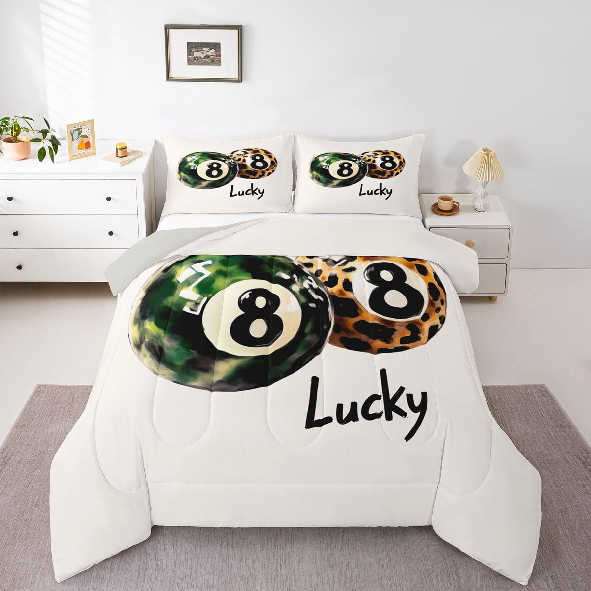Castle Fairy Billiards Game Full Size Comforter Sets,Leopard Print Ball ...