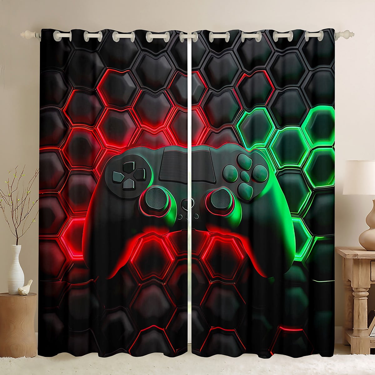 Castle Fairy Black Gamer Blackout Curtains Set of 2 (52x84 Each ...