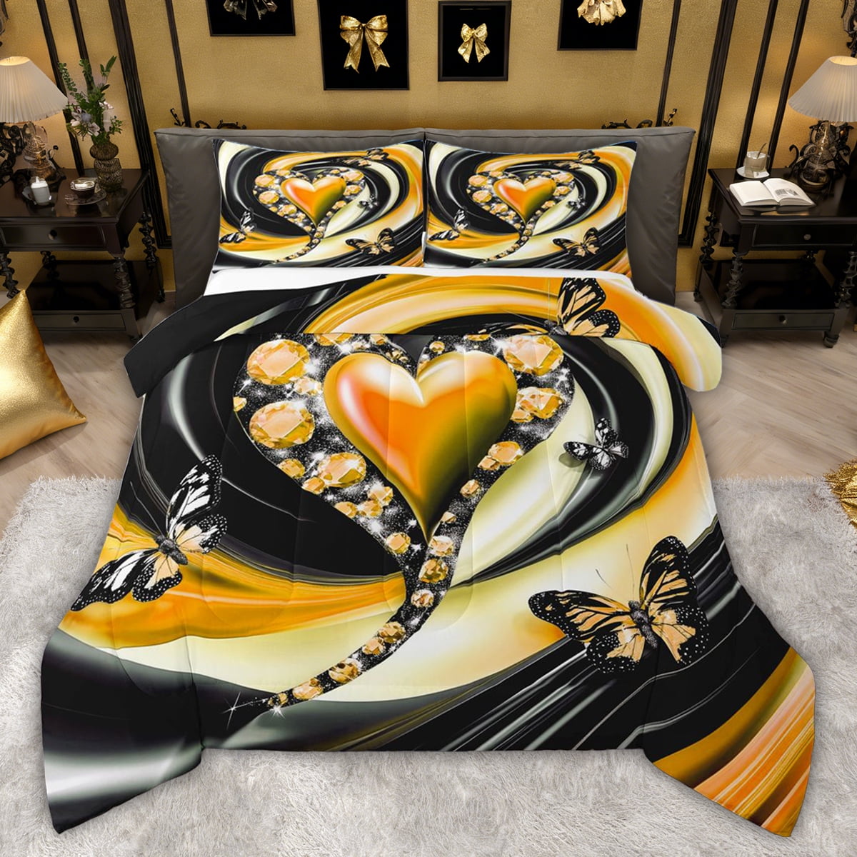 Castle Fairy Bling Crystal Full Size Comforter Sets,Love Heart ...