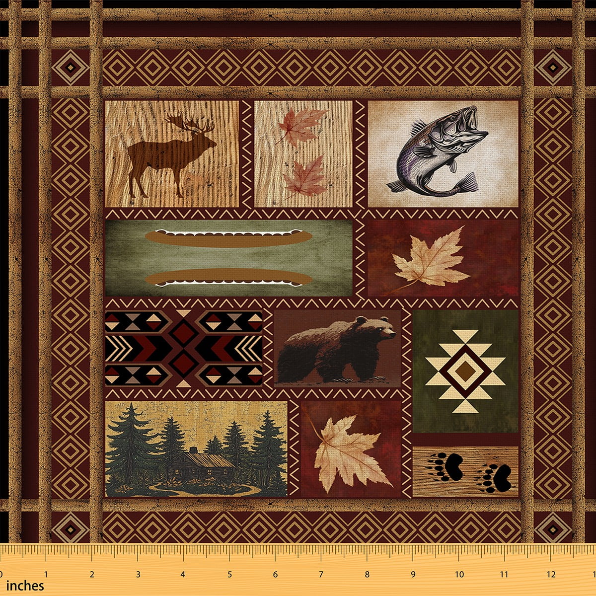 Castle Fairy Bohemian Aztec Fabric by the Yard 3 Yards for Teens,Deer ...