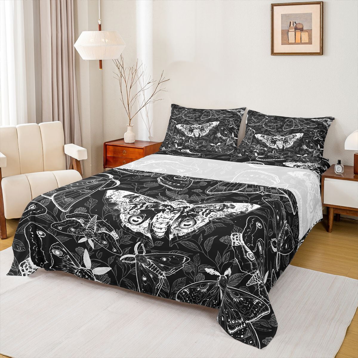 Castle Fairy Boho Animal Moth Full Size Sheets 4-Piece for Children ...