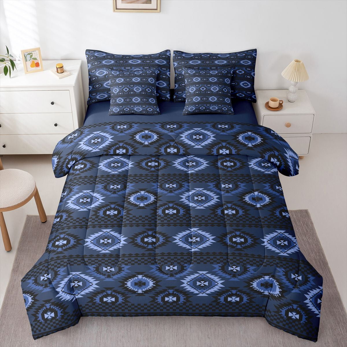 Castle Fairy Boho Aztec Bedding Comforter Set 7 Pieces for Kids Teens ...