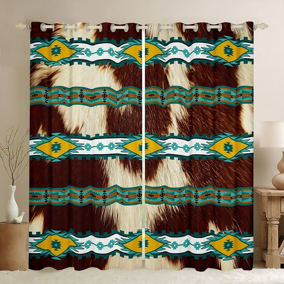 Castle Fairy Boho Aztec Blackout Curtains Set of 2 (52x84 Each),Cow ...