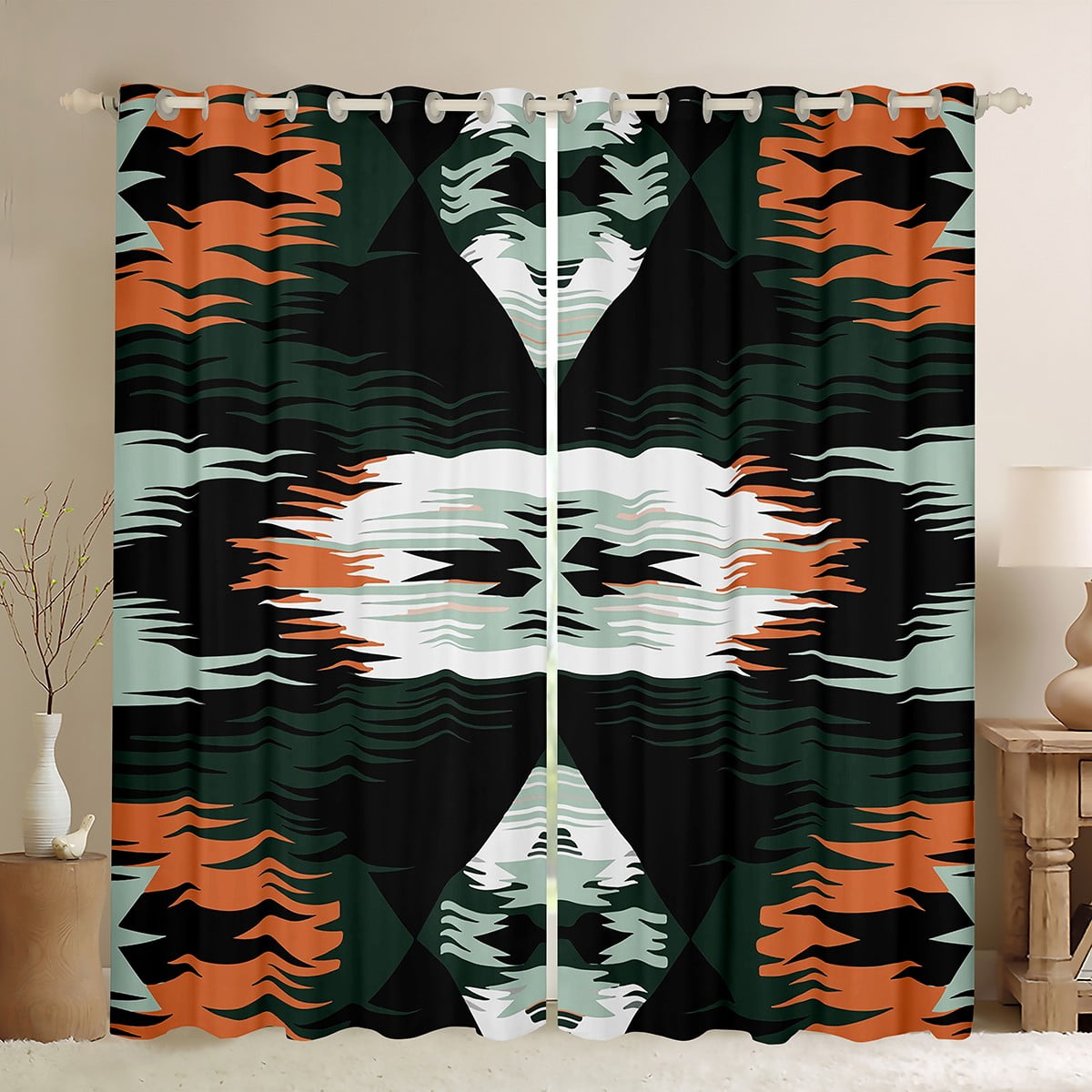 Castle Fairy Boho Aztec Curtains Pack of 2 (42x84 Each),Hippie Curtains ...