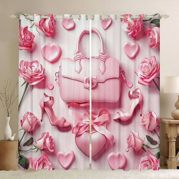 Castle Fairy Bow High Heels Blackout Curtains Set of 2 (52x84 Each ...