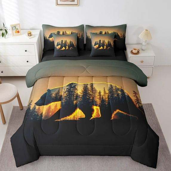 Castle Fairy Boys Bear Animal Twin Bedding Sets,Abstract Jungle Bedding ...