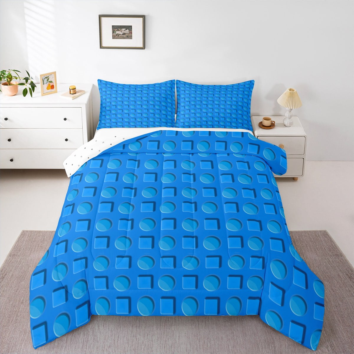 Castle Fairy Boys Building Blocks 3 Pieces Queen Comforter Set ...