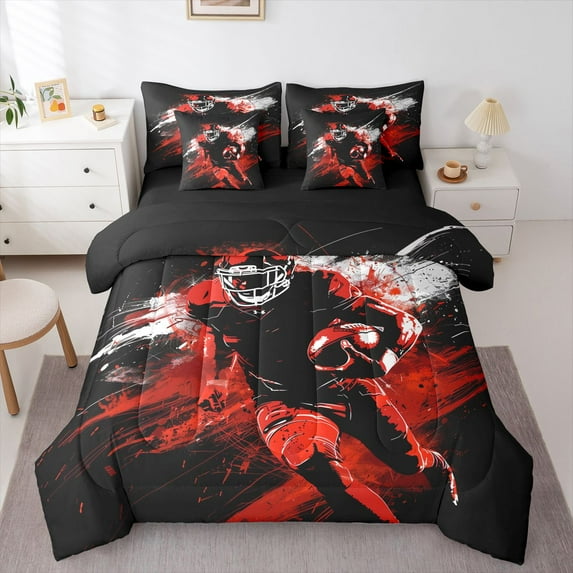 Castle Fairy Boys Football Bedding Comforter Set,Sport Gamer Queen ...