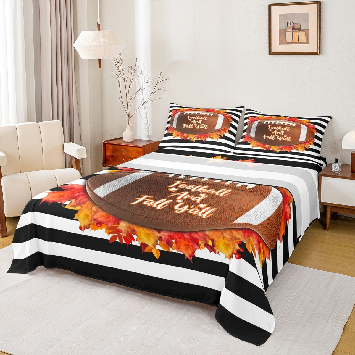 Castle Fairy Boys Football Twin Sheet Sets,Sport Gamer Bedding ...