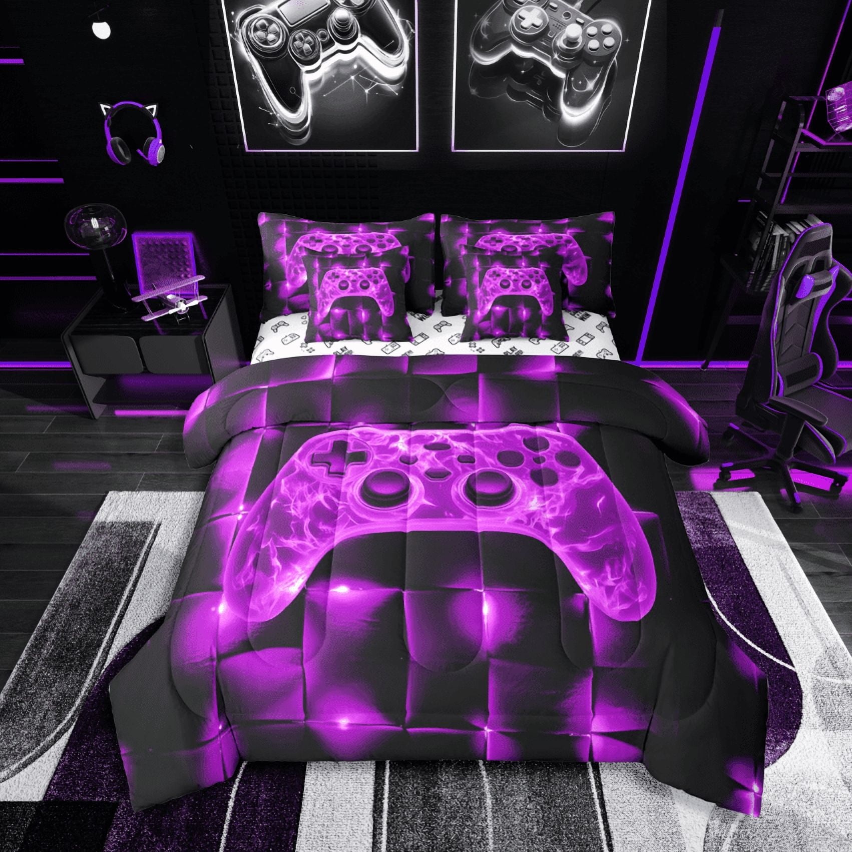Castle Fairy Boys Gamepads 7-Piece Bedding Comforter Set,Video Game ...