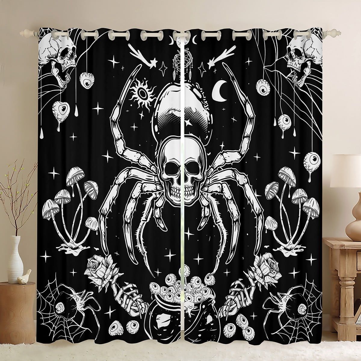 Castle Fairy Boys Girls Abstract Animal Spider Black Out Curtains ...