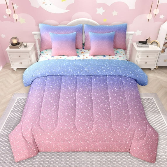 Castle Fairy Boys Girls Abstract Galaxy Bedding Comforter Set 7-Piece ...