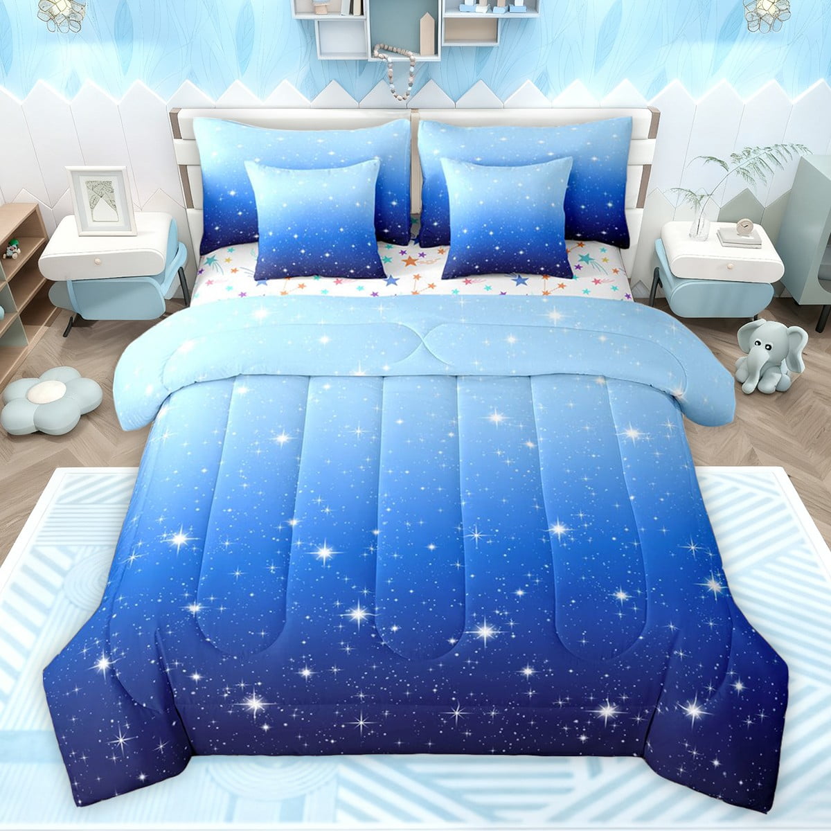 Castle Fairy 7pc Galaxy Bedding Comforter Set - Full (Reversible ...