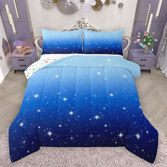 Castle Fairy Boys Girls Abstract Galaxy Full Size Comforter Sets 3 ...