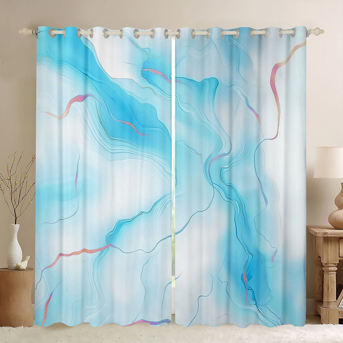 Castle Fairy Boys Girls Abstract Gradient Stone Pattern Curtains Pack ...