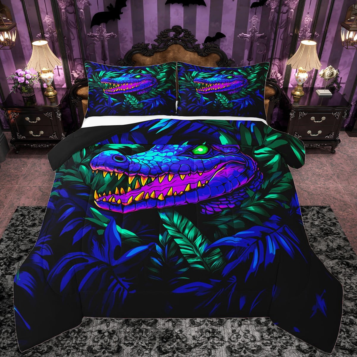 Castle Fairy Boys Girls Animal Crocodile Dinosaur Bedding Comforter Set ...