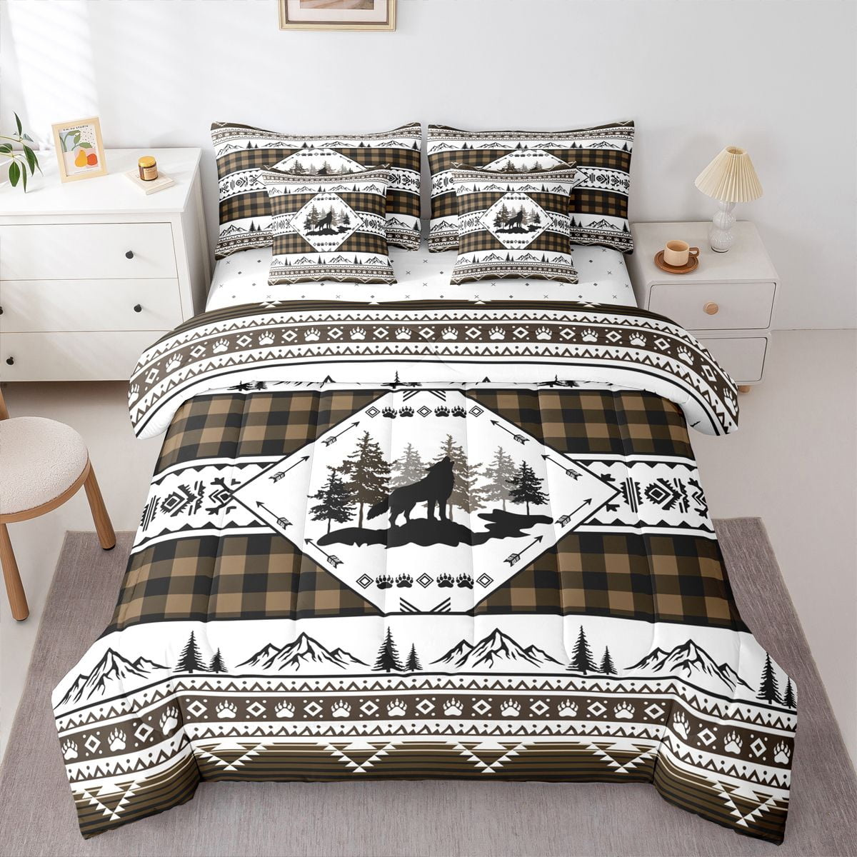 Castle Fairy Boys Girls Animal Wolf Bedding Comforter Set 7 Pieces ...
