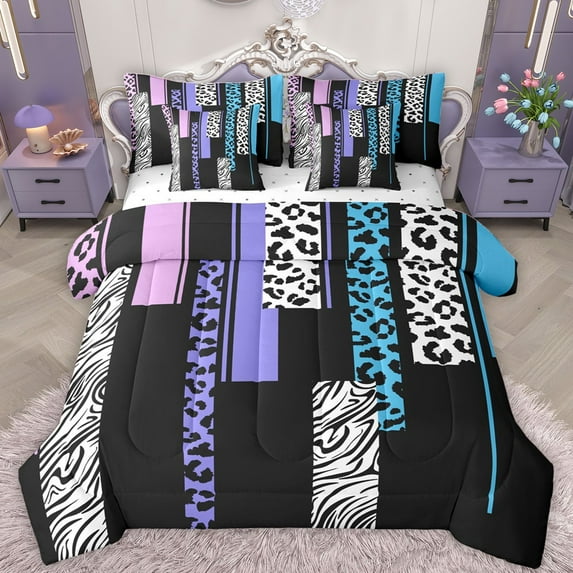 Castle Fairy Boys Girls Animal Zebra Leopard Print Twin Bedding Sets 7 ...