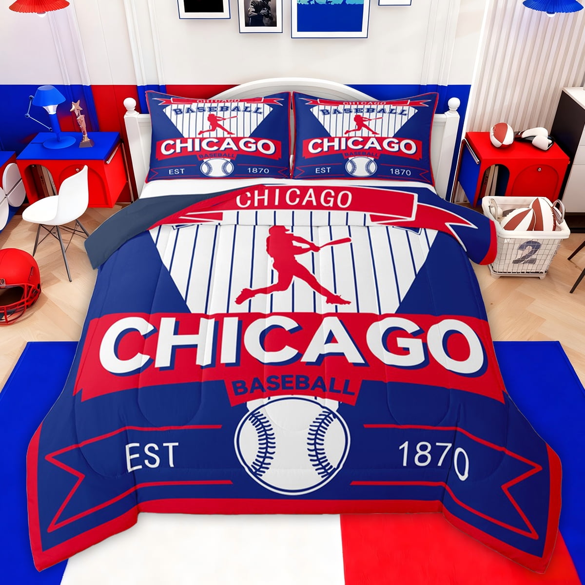 Castle Fairy Boys Girls Baseball Queen Comforter Set,Ball Gamer Bedding ...