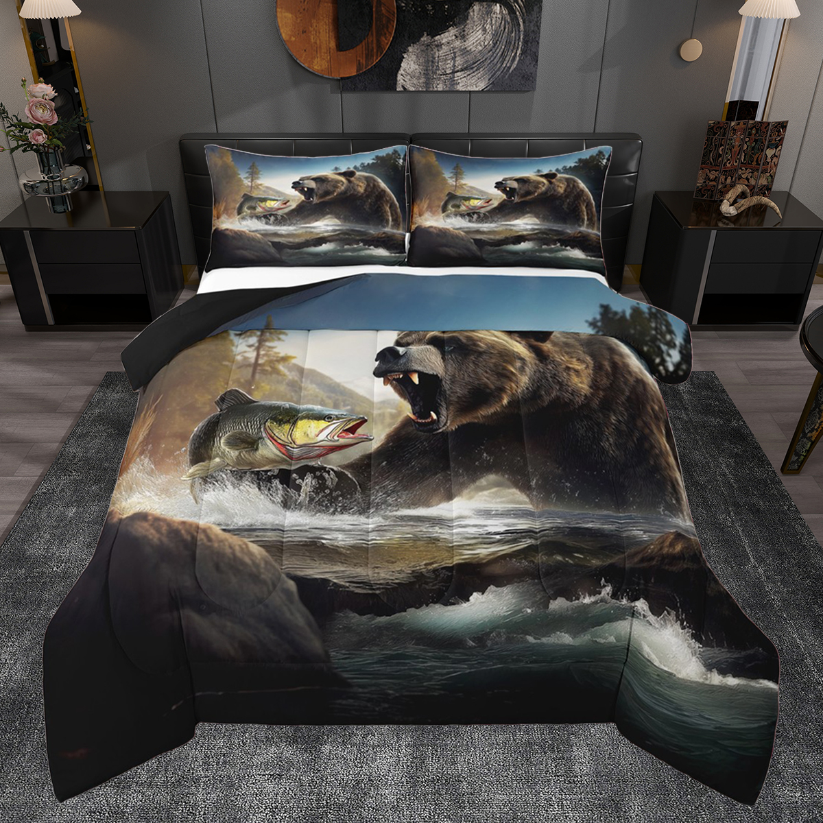 Castle Fairy Boys Girls Big Bass Fish Animal Bear 3 Pieces Queen ...