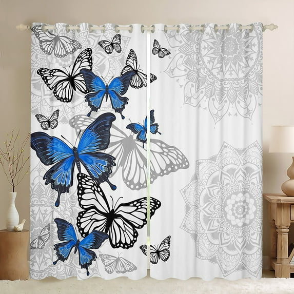 Castle Fairy Boys Girls Boho Mandala Butterflies Blackout Curtains Set ...