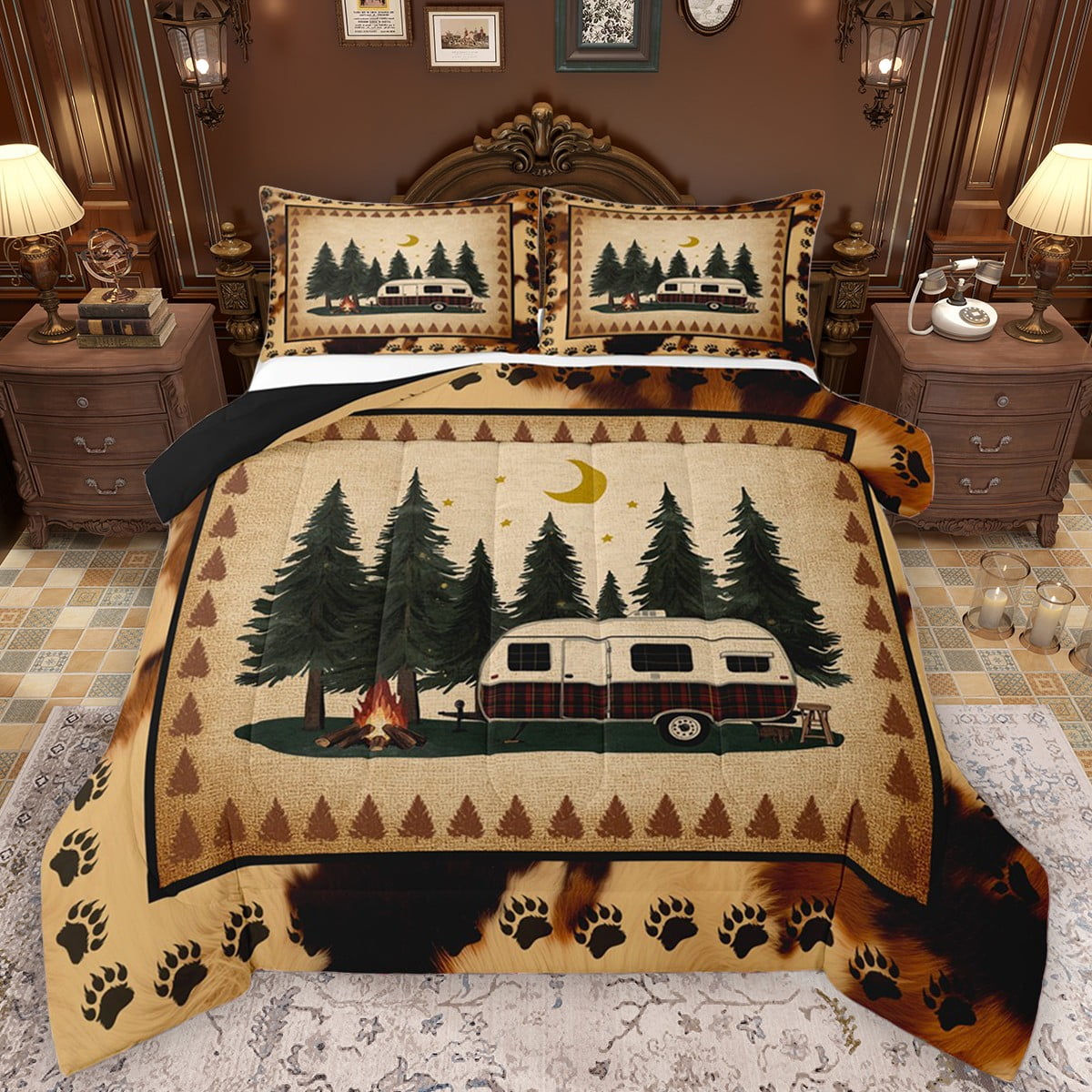 Castle Fairy Boys Girls Camping RV Car Full Size Comforter Sets 3-Piece ...