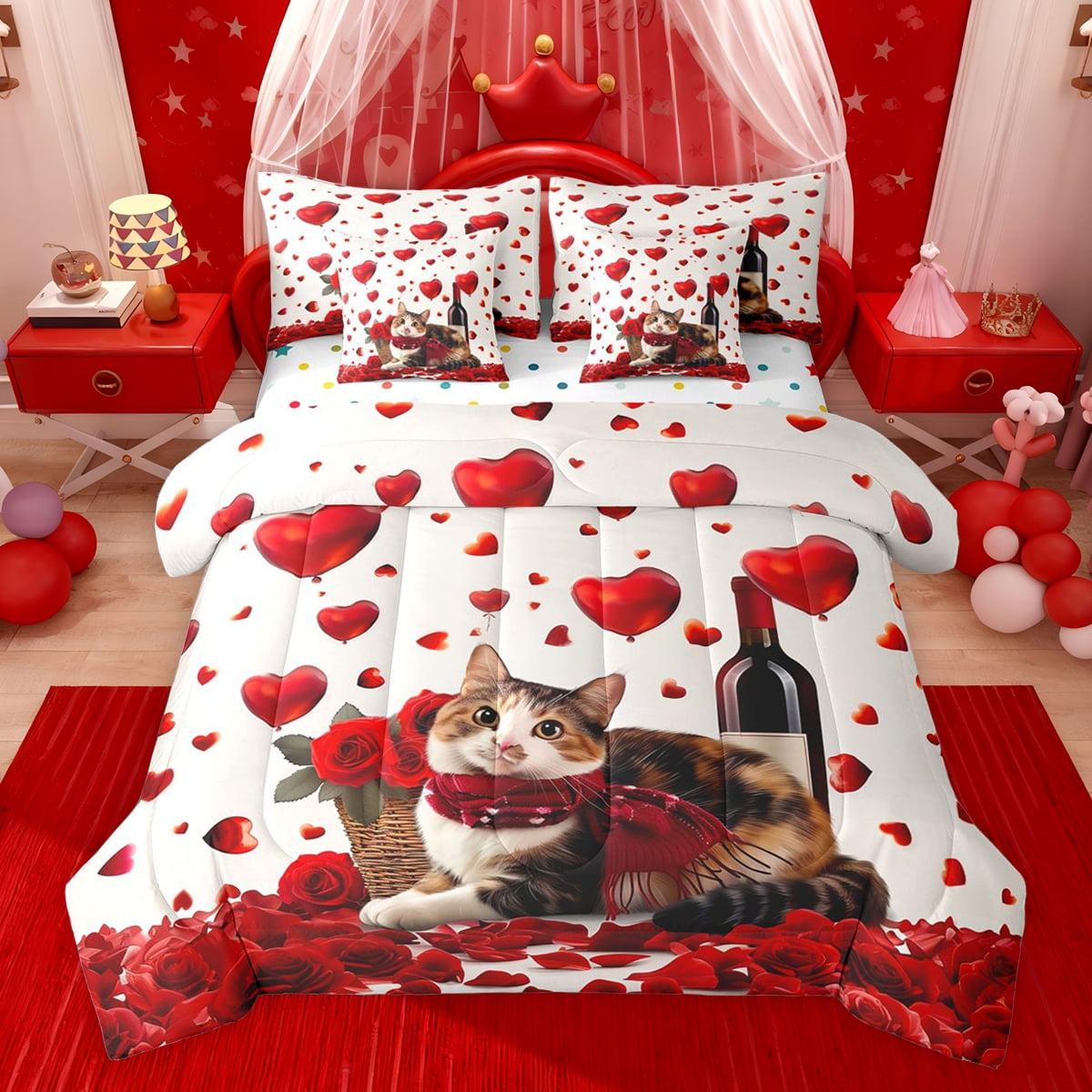 Castle Fairy Boys Girls Cartoon Animal Cat Bedding Comforter Set 7 ...