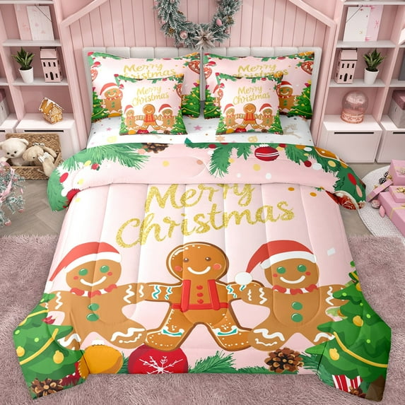 Castle Fairy Boys Girls Cartoon Gingerbread Man Bedding Comforter Set 7 ...