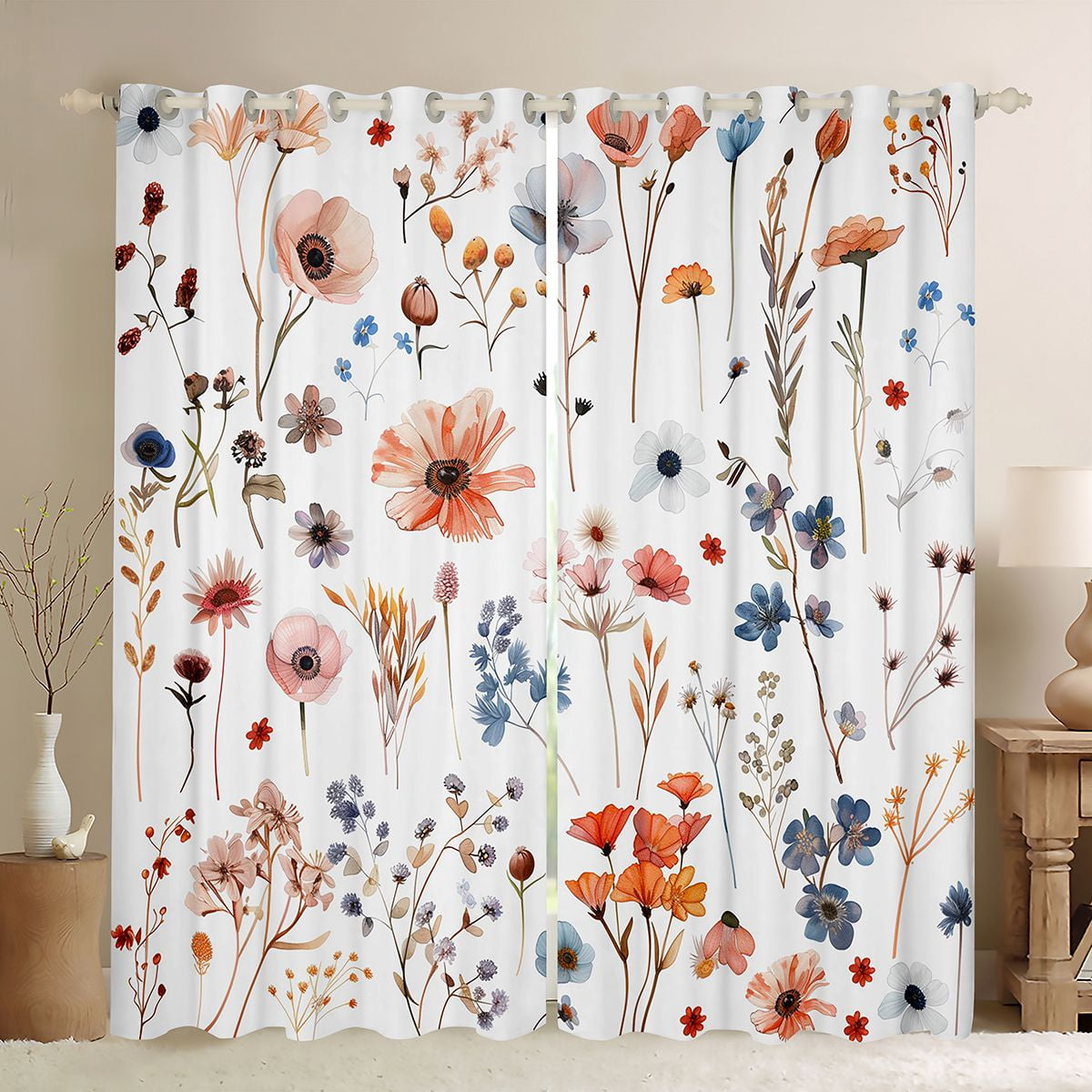 Castle Fairy Boys Girls Colorful Flowers Black Out Curtains,Chic Floral ...