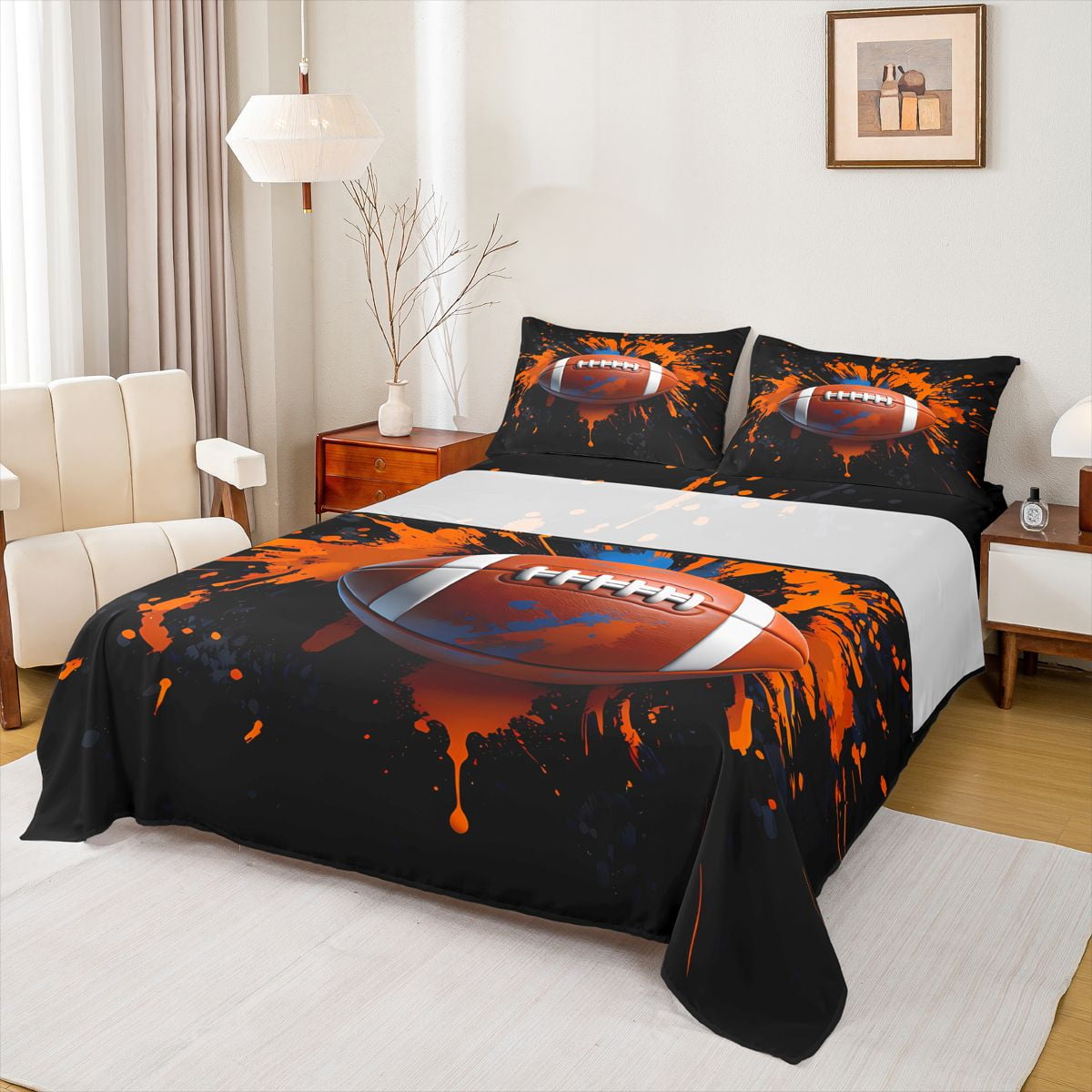 Castle Fairy Boys Girls Football Gamer Queen Sheet Sets,Sport Gamer Bed ...