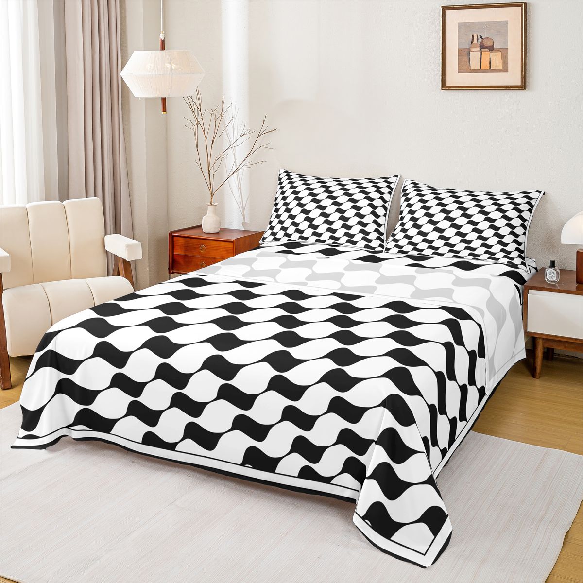 Castle Fairy Boys Girls Geometric Plaid Stripes Full Size Sheets 4 ...