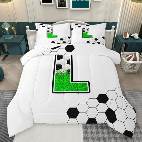 Castle Fairy Boys Girls Letter Monogrammed L Bedding Comforter Set 2pcs ...