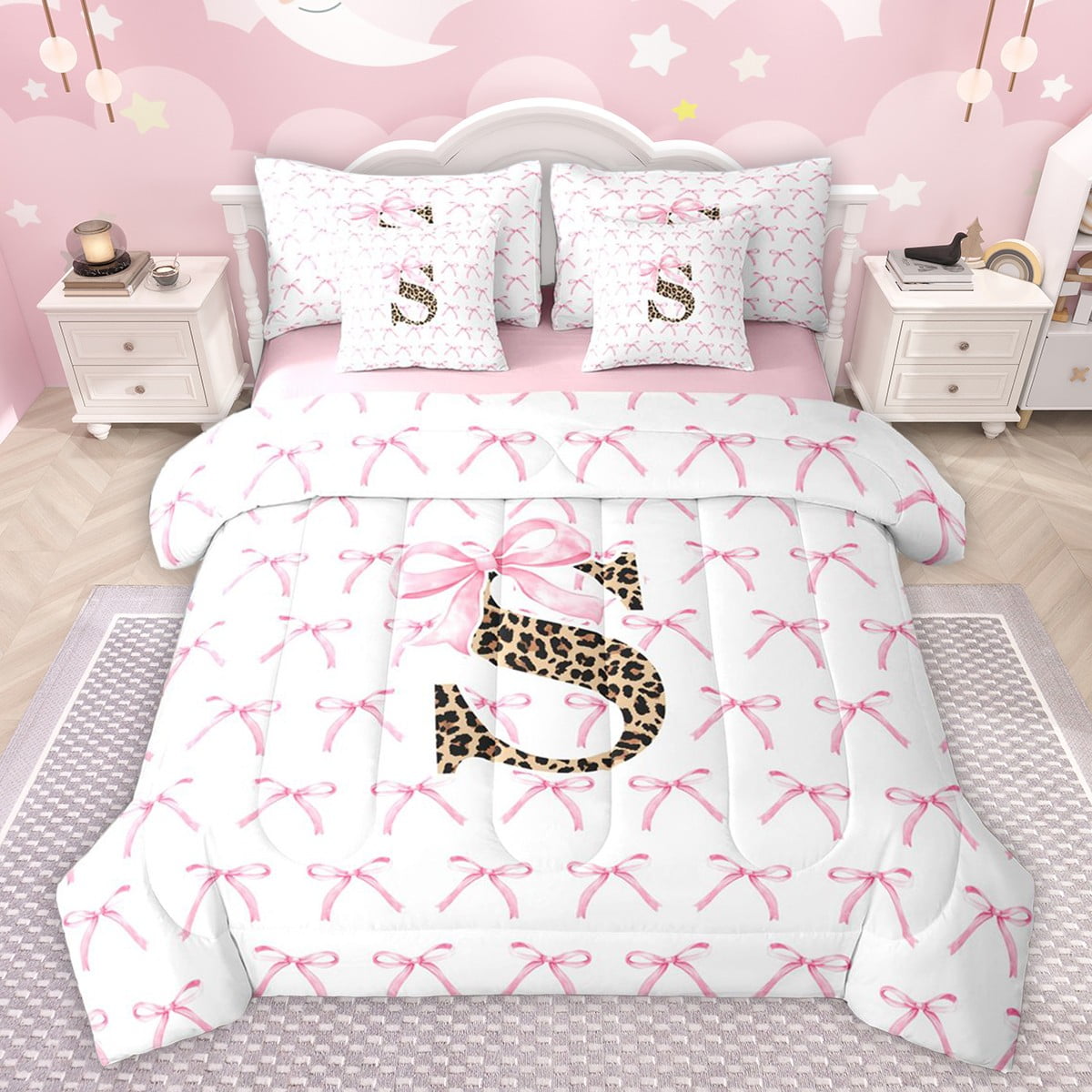 Castle Fairy Boys Girls Letter Monogrammed S Bedding Comforter Set 7 ...