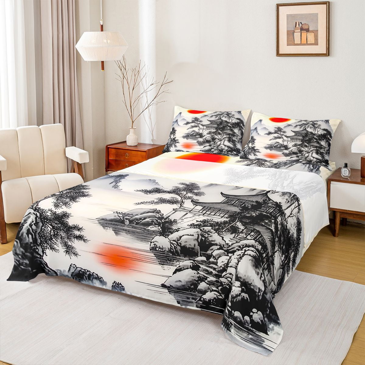 Castle Fairy Boys Girls Oriental Ukiyoe Twin Sheet Sets,Japanese Style ...