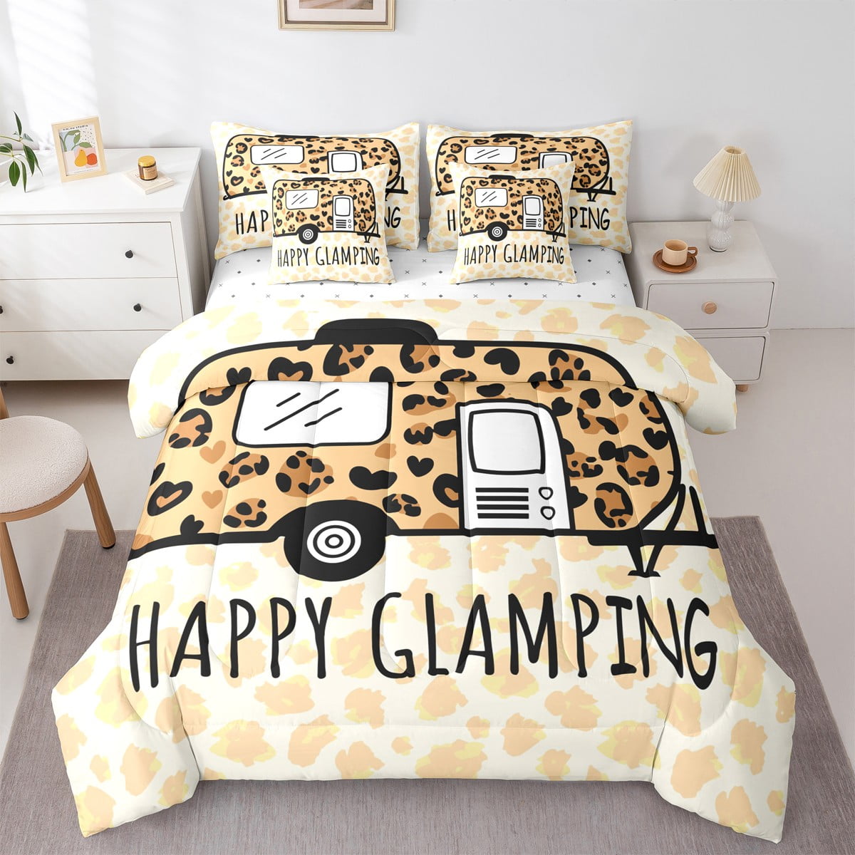 Castle Fairy Boys Girls RV Car Bedding Comforter Set 7pcs,Leopard Print ...