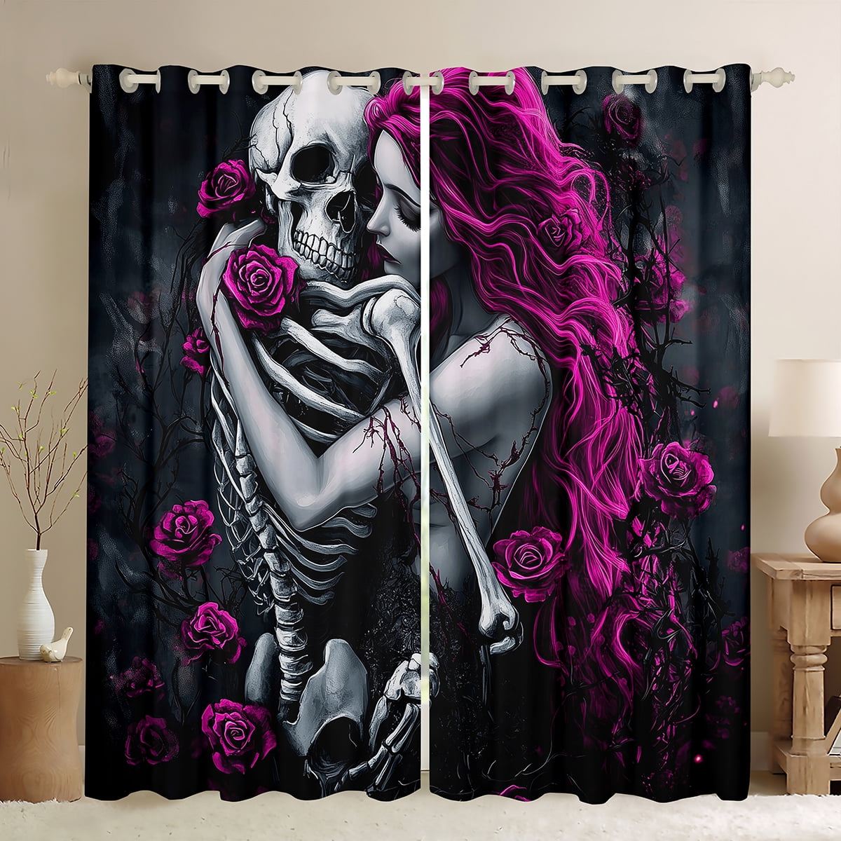 Castle Fairy Boys Girls Skeleton Couple Lover Curtains Pack of 2 (42x84 ...