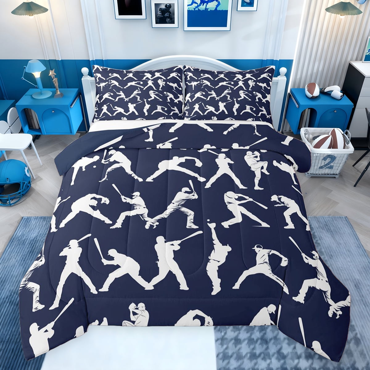 Castle Fairy Boys Girls Sport Baseball Bedding Comforter Set 2pcs,Ball ...