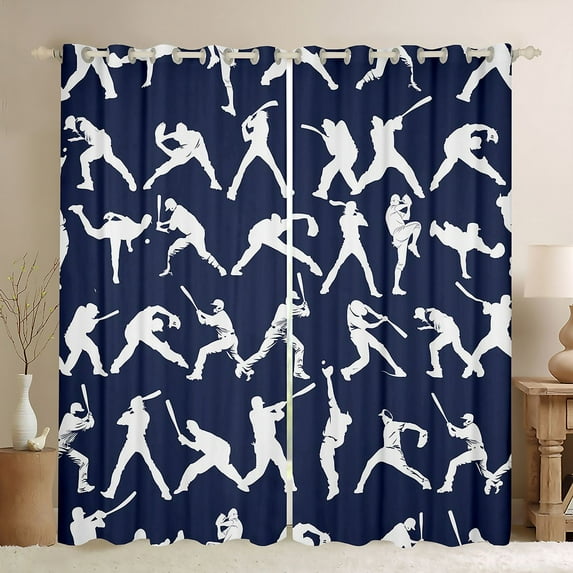 Castle Fairy Boys Girls Sport Baseball Curtains Pack of 2 (42x84 Each ...