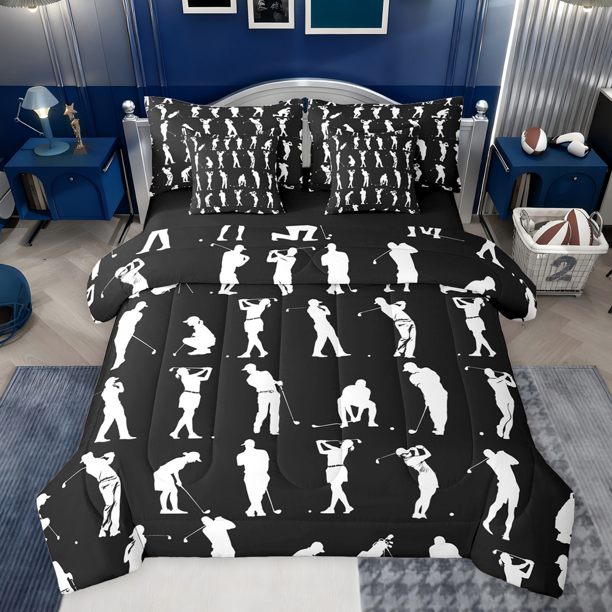 Castle Fairy Boys Girls Sport Golf Bedding Comforter Set 7pcs,Ball ...