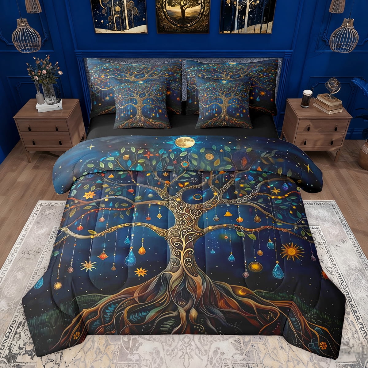 Castle Fairy Boys Girls Tree Of Life Bedding Comforter Set 7pcs ...