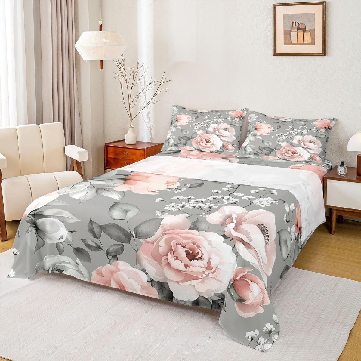 Castle Fairy Boys Girls Vintage Flower Full Size Sheets,Chic Floral ...