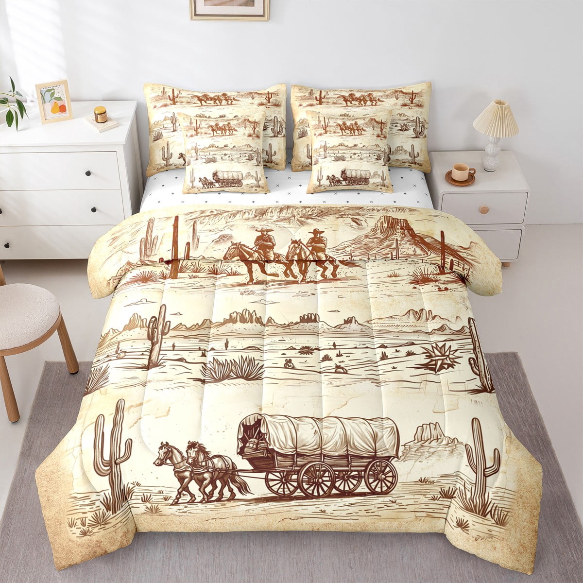 Castle Fairy Boys Girls Western Cowboy Bedding Comforter Set 7pcs ...