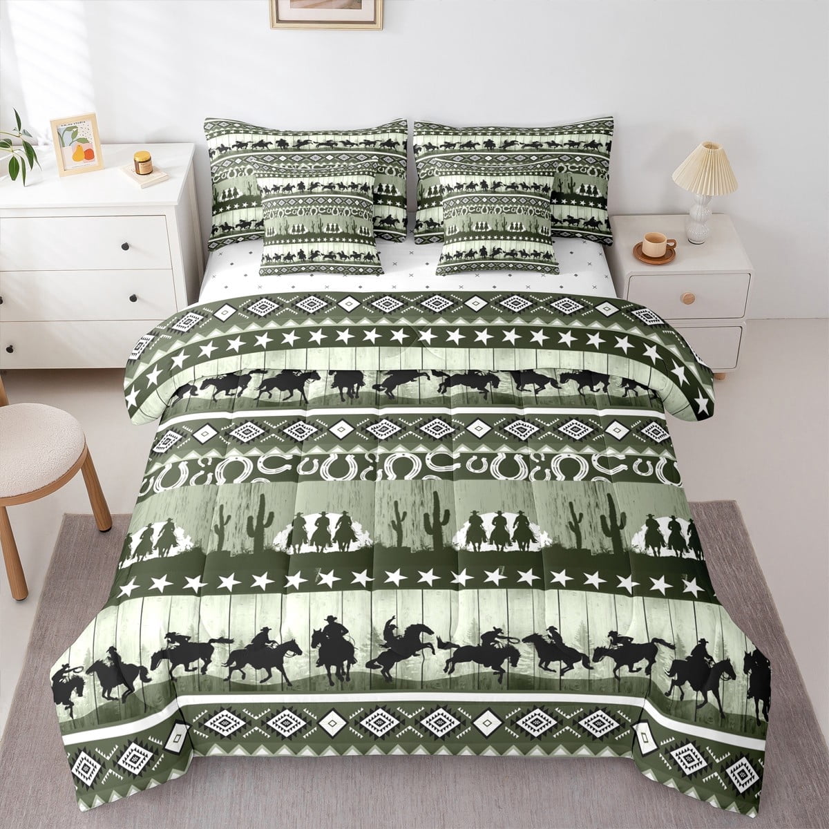 Castle Fairy Boys Girls Western Cowboy Bedding Comforter Set 7pcs,Texas ...