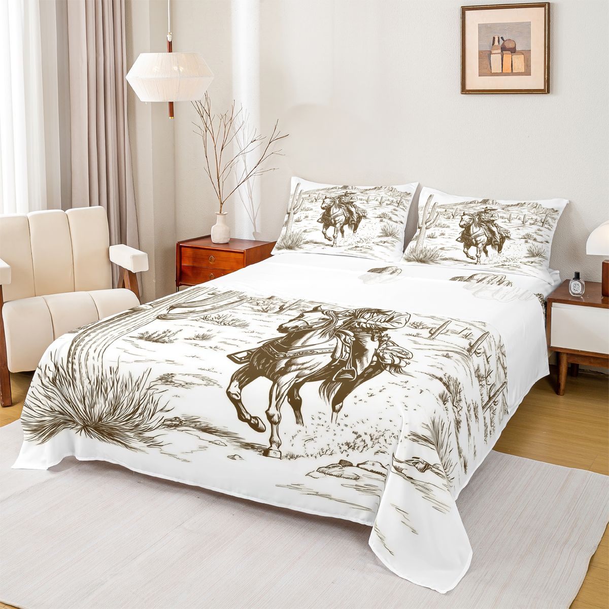 Castle Fairy Boys Girls Western Cowboys Twin Sheet Sets 3pcs,Botanical ...