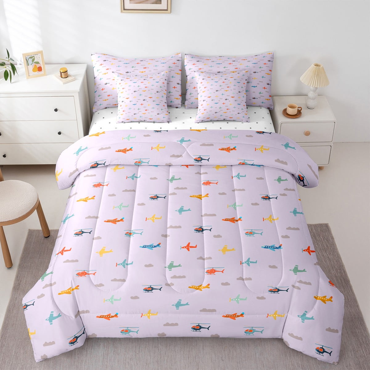 Castle Fairy Boys Jet 7-Piece Twin Bedding Sets,Transportation Theme ...