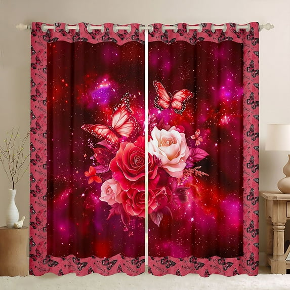 Castle Fairy Butterfly Blackout Curtains Set of 2 (52x84 Each),Romantic ...