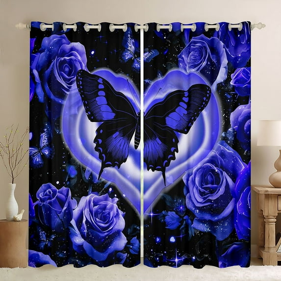 Castle Fairy Butterfly Curtains Pack of 2 (42x84 Each),Love Heart ...
